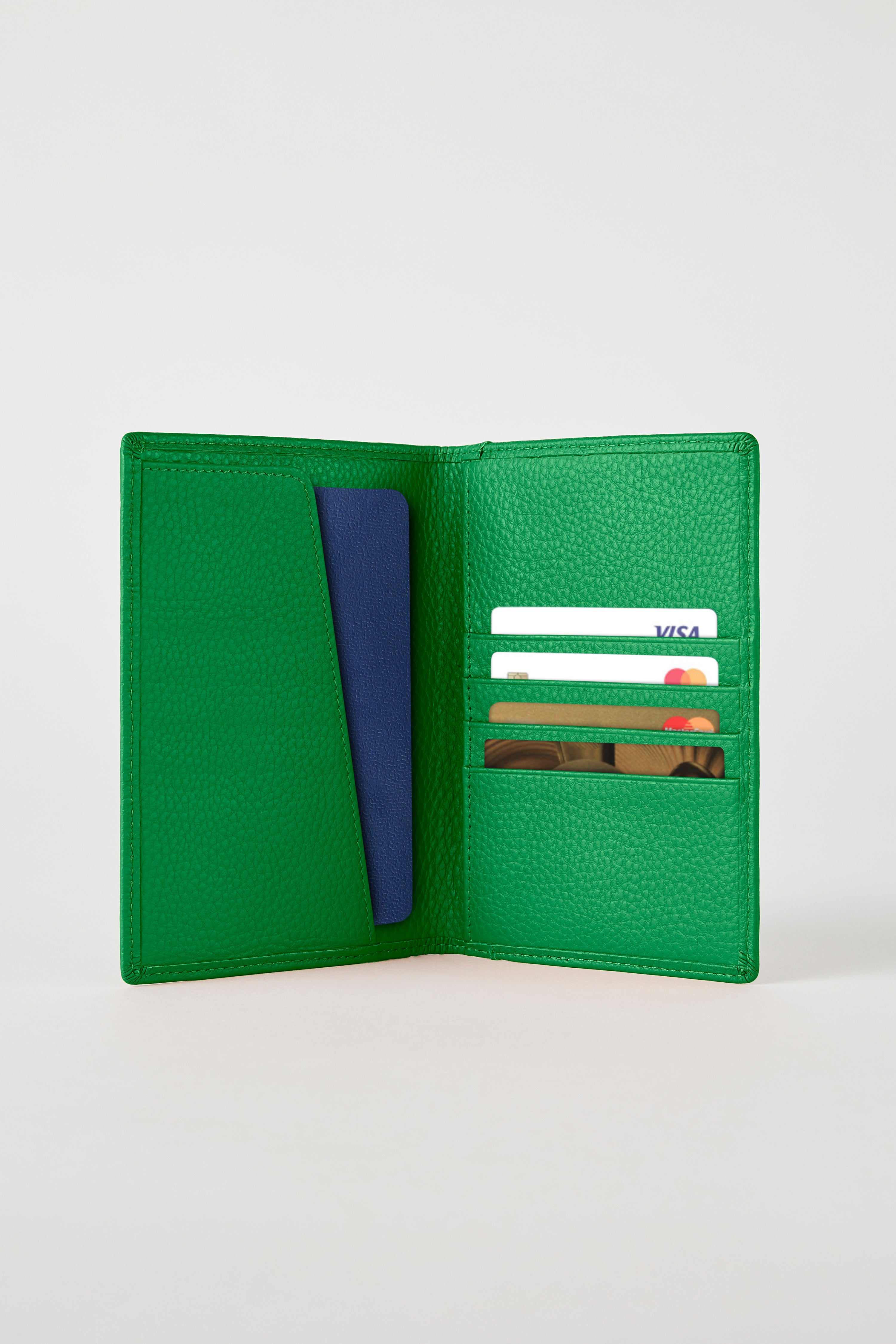 Personalised Luxury Leather Passport Wallet | Green