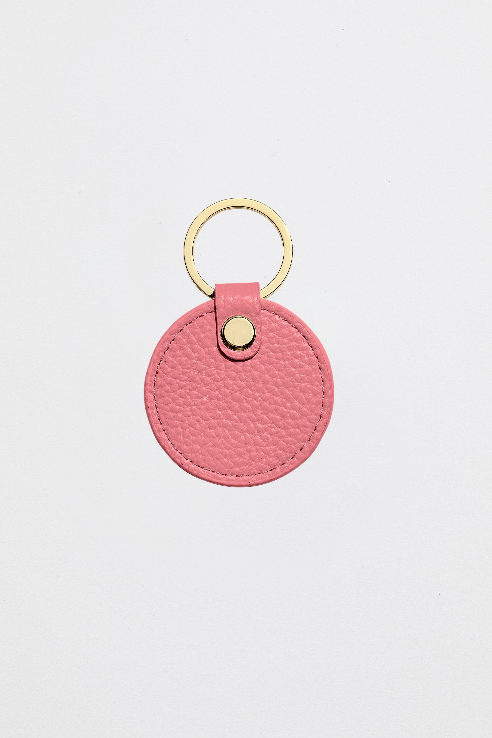 Leather Circle Keyring | Bubblegum Pink Gold